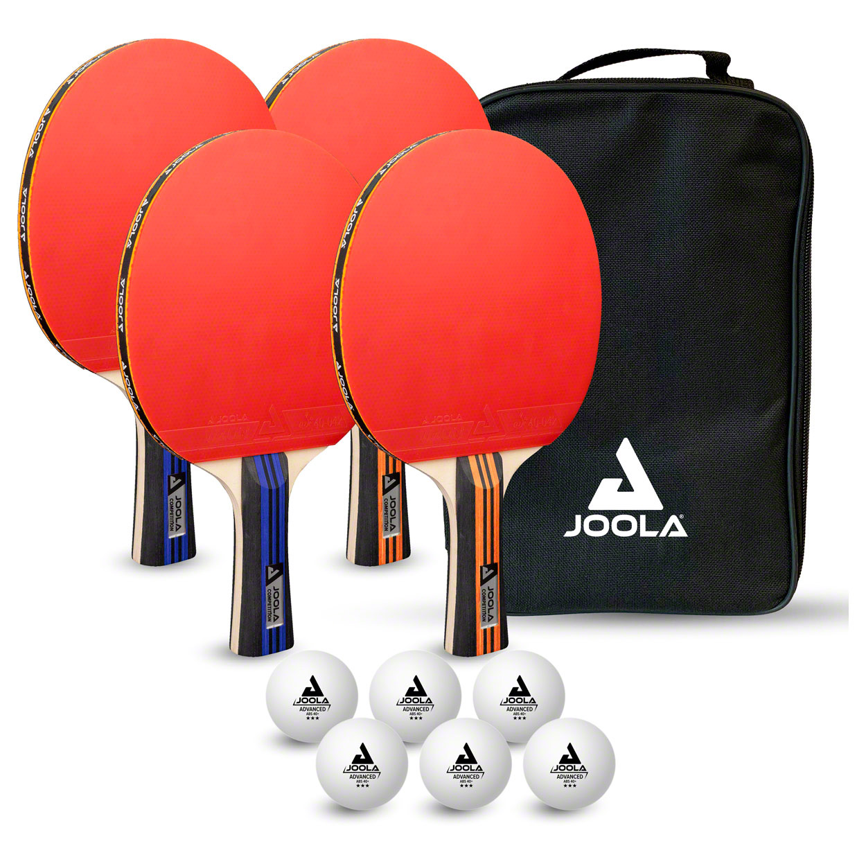 JOOLA Tischtennis-Set FAMILY Advanced, 4 TT-Schläger + 8 TT-Bälle ...