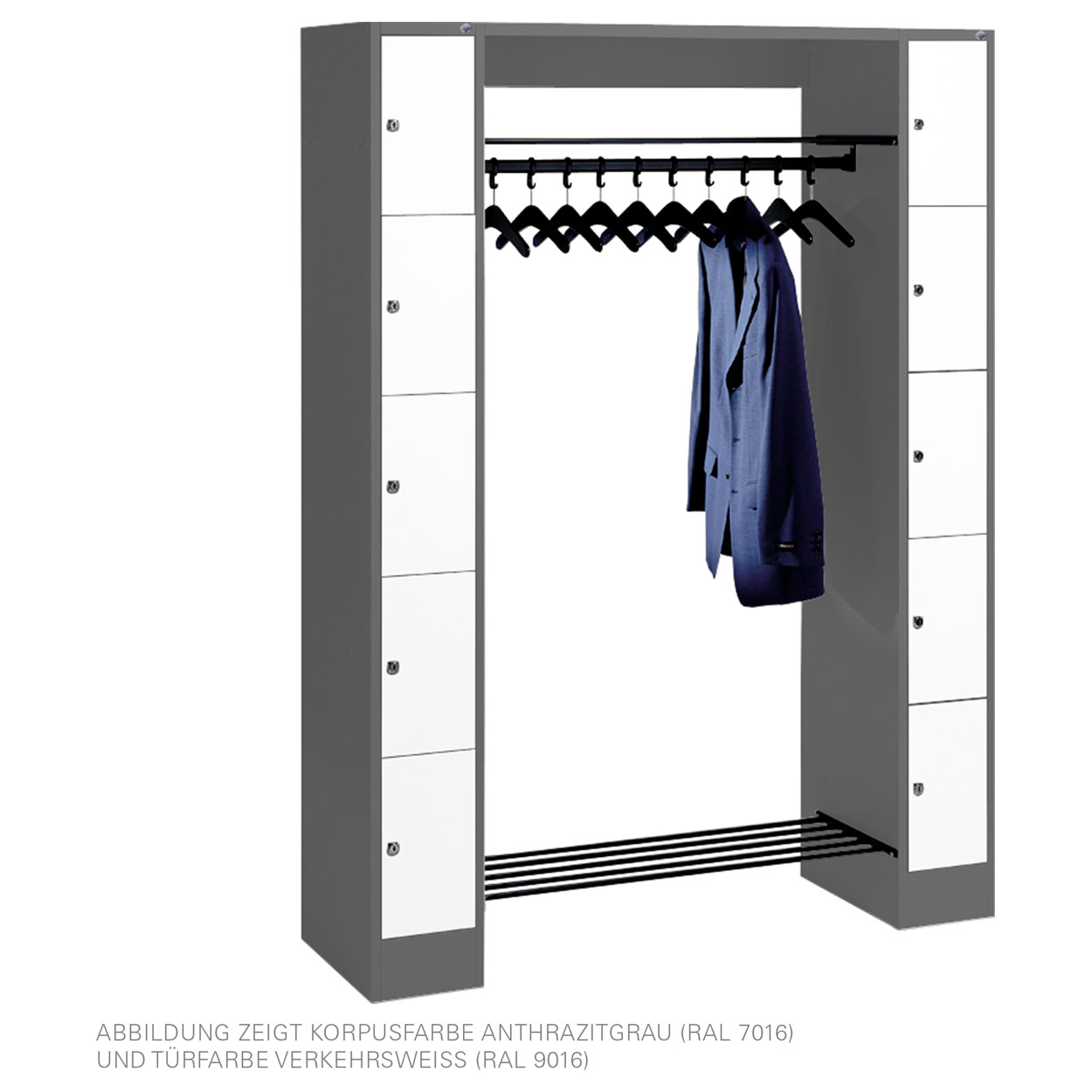 Offene Garderobe für 10 Personen, HxBxT 195x143x48 cm - jetzt kaufen ...