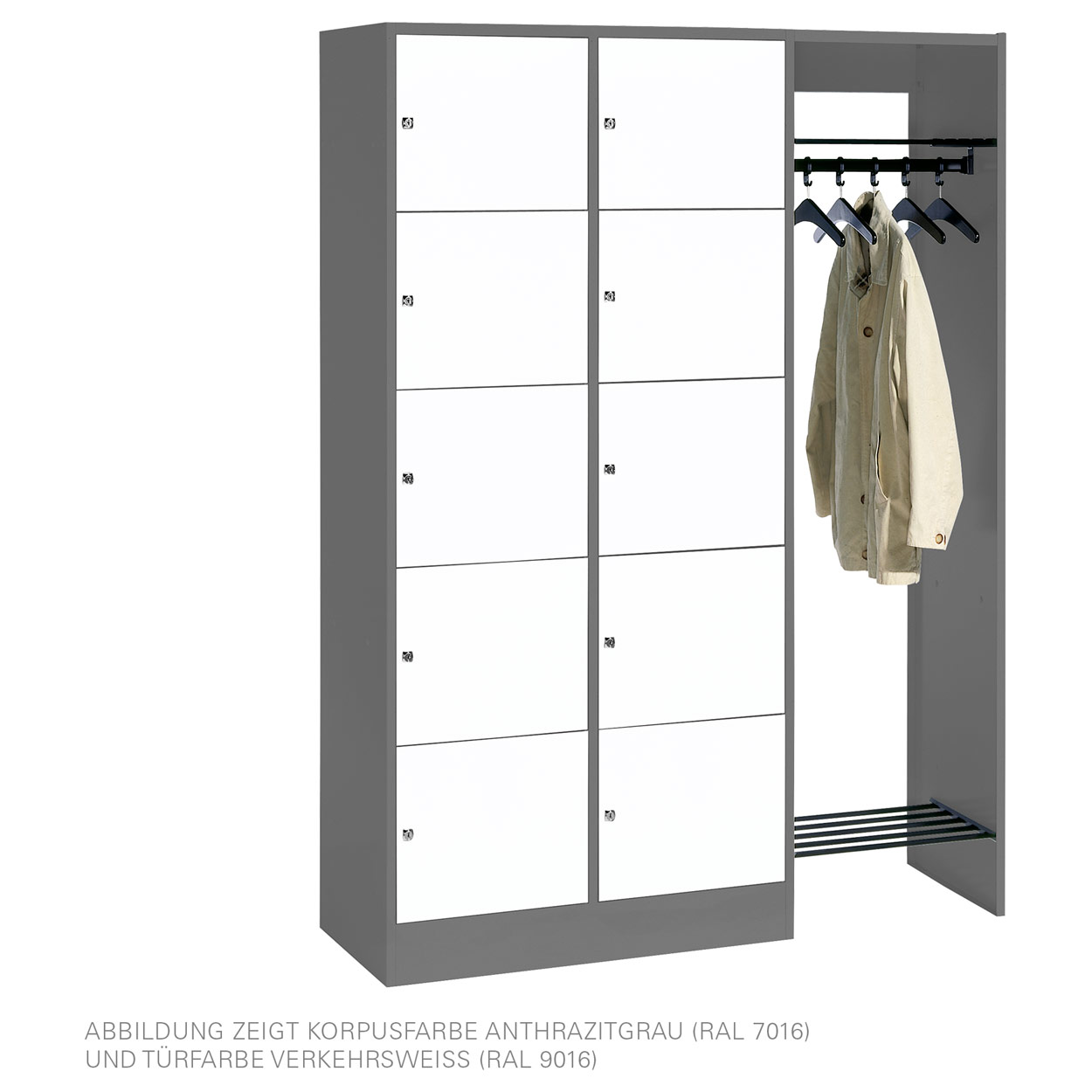 Offene Garderobe für 10 Personen, HxBxT 195x185x48 cm - jetzt kaufen ...