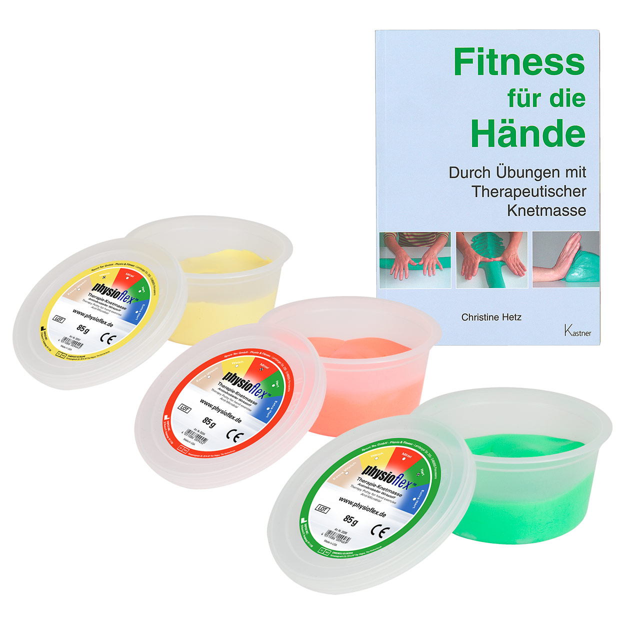 Physioflex Therapie-Knetmasse, Set: 85 g, soft, medium, strong, inkl. Buch - jetzt kaufen ...