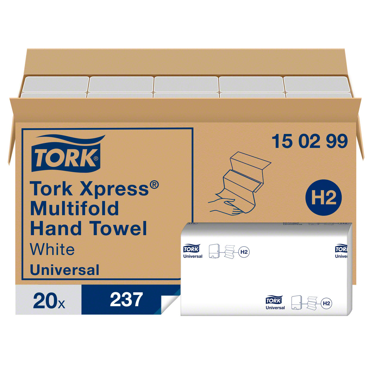 Tork Xpress® Universal H2 Interfold Papierhandtücher, 2-lagig, 4740 ...