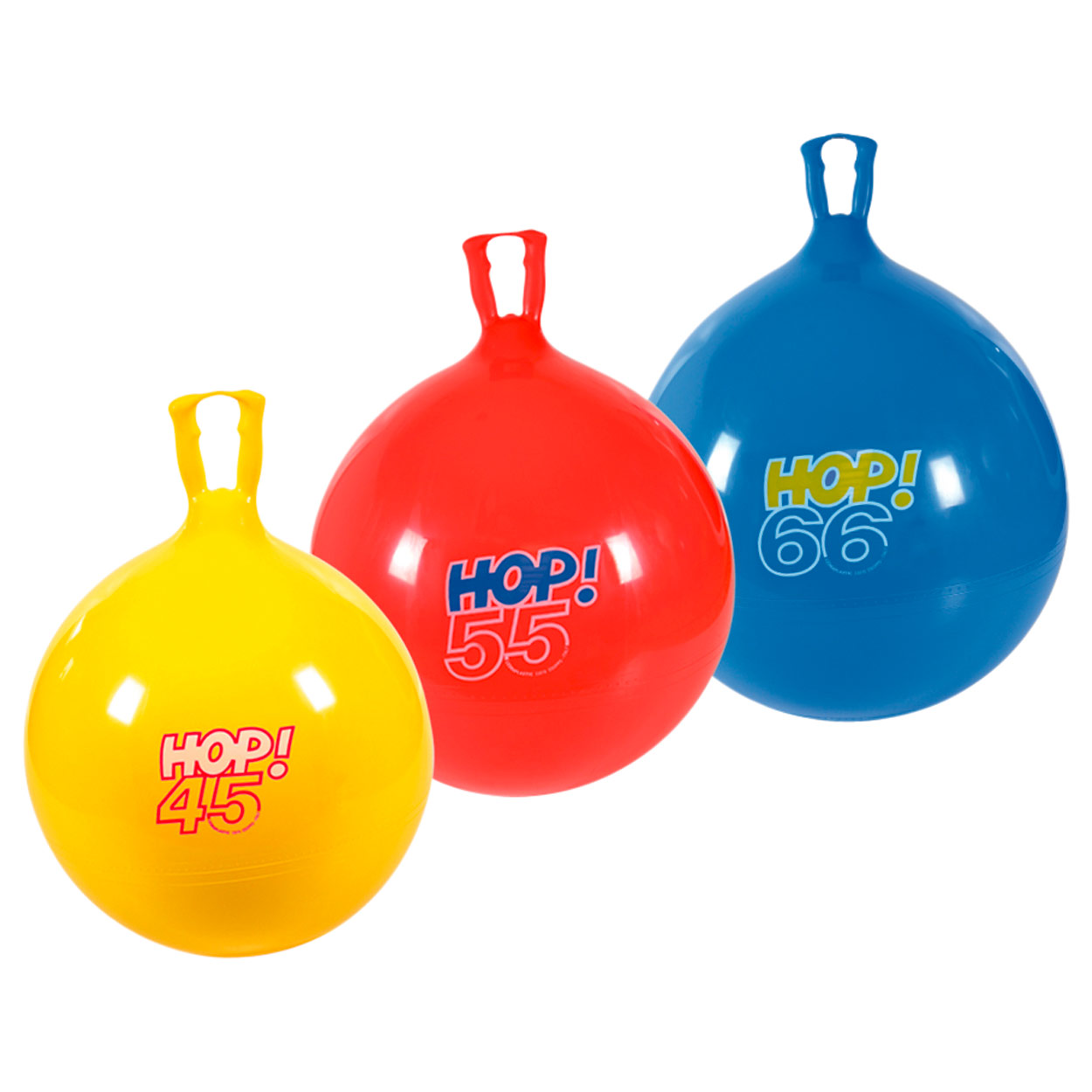 1x blauer Hüpfball Hop 66 Gymnic Ø 65 Cm Sprungball M. Griff Springball ...