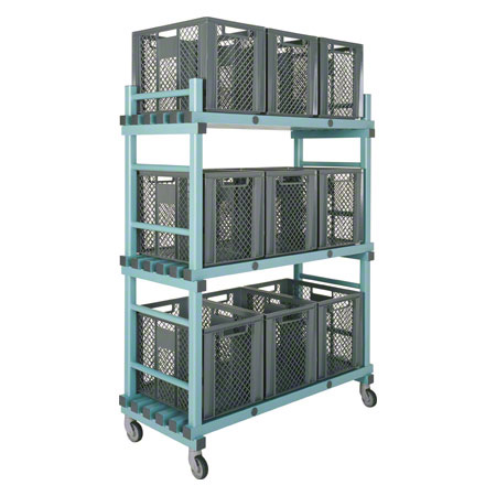 Kunststoff Materialwagen-Set, 10-tlg., 3 Böden, fahrbar, inkl. 9 ...